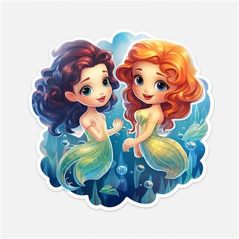 Premium Ai Image Cute Mermaid
