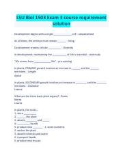 LSU Biol 1503 Exam 3 Course Requirement Solution Pdf LSU Biol 1503