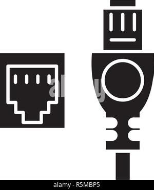 Ethernet Port Line Icon Rj45 Network Socket Stock Vector Image Art