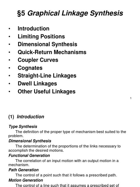 Chapter 5 Graphical Linkage Synthesis Pdf Applied And