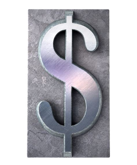 Premium Photo 3d Rendering Of The Dollar Currency Symbol In Metallic
