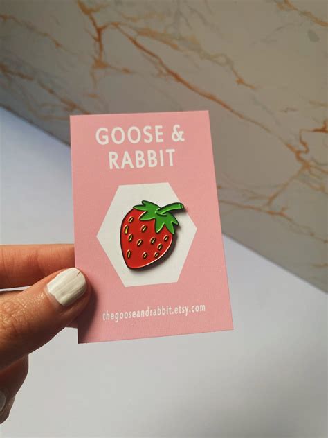 Strawberry Enamel Pin Fruit Enamel Pins Lapel Pin Badge Food Pins