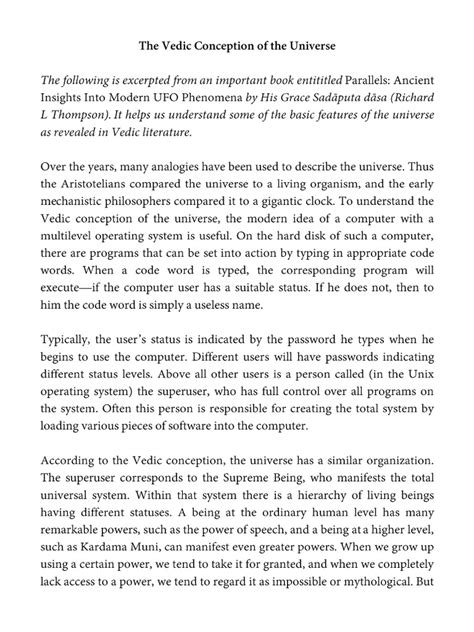 The Vedic Conception Of The Universe Pdf