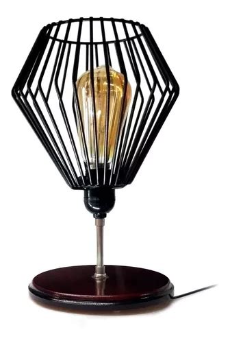 L Mpara De Mesa Con Rejilla Industrial Diamante Tupida Negro