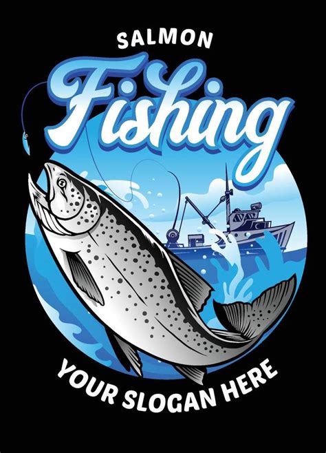 Fishing Salmon Design 23059747 Vector Art At Vecteezy