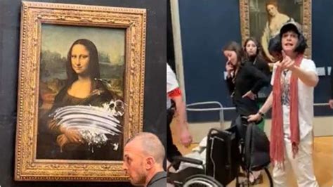 Mona Lisa Cake Attack Man Disguised As Woman Smears Da Vincis Famous