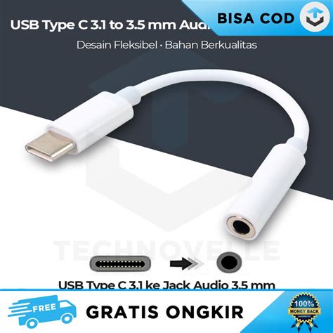 Jual KABEL ADAPTOR AUDIO USB TYPE C TO AUX CONVENTER PENDEK 3 5 MM MURAH Shopee Indonesia
