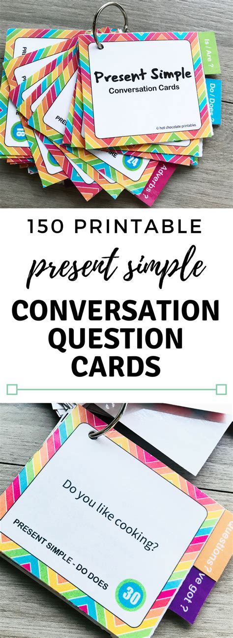 ESL Conversation Cards Present Simple Conversation Cards English Language Teaching