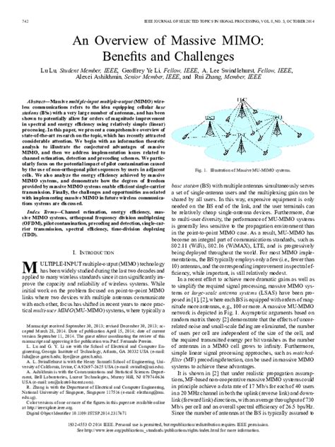 Pdf An Overview Of Massive Mimo Benefits And Challenges