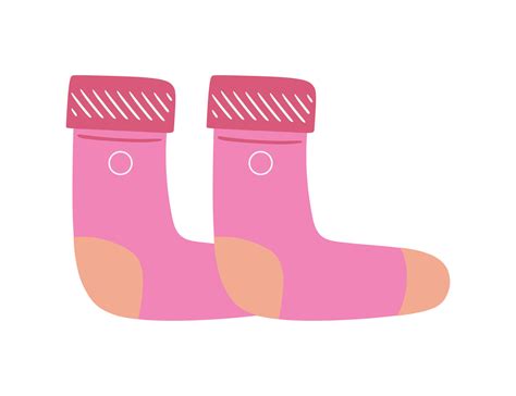 Cute Pink Socks Isolated On White Background 32992574 Vector Art At