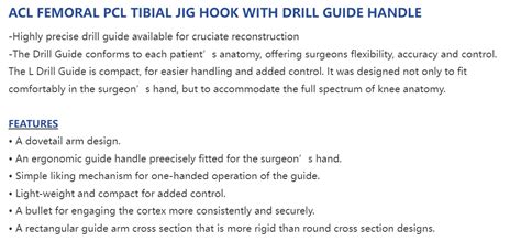 Kinein Jig Acl Pcl Tibia Femur Elbow Reconstruction Guide