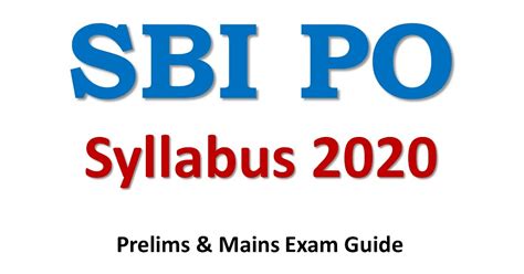 Sbi Probationary Officer Syllabus 2020 Book Available For Sbi Po My