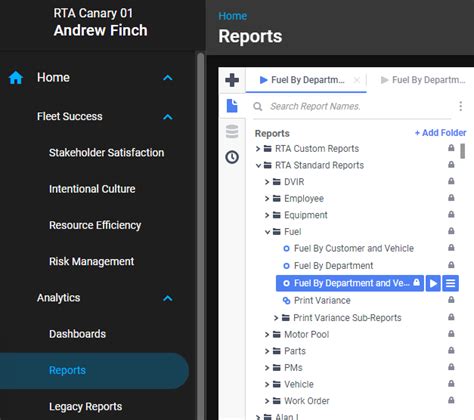 Fuel By Department And Vehicle