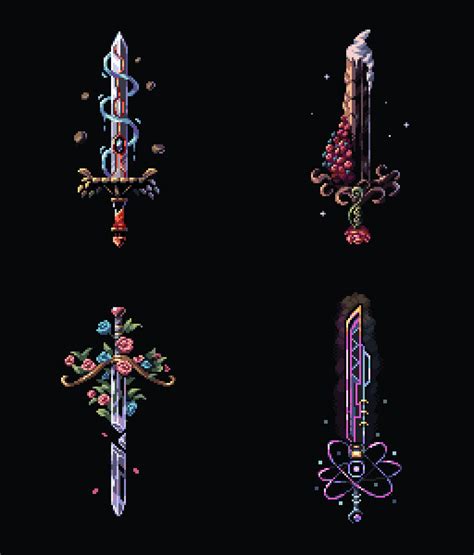 Pixel Art Journey On Twitter All Swords Ive Made So Far Pixelart Swordtember Swordtember2022
