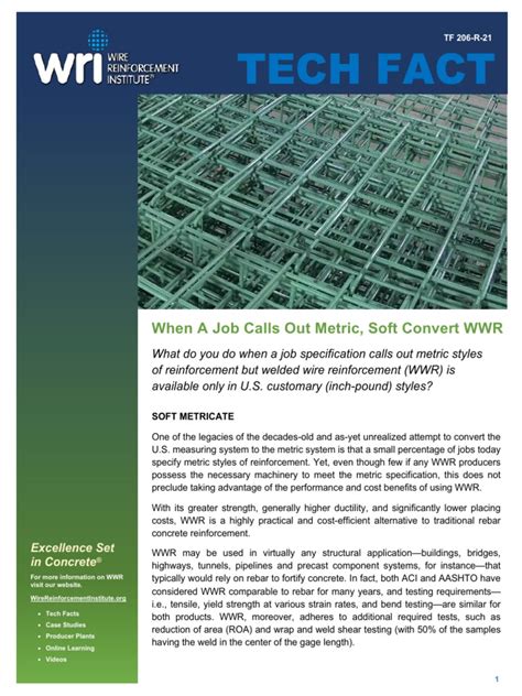 Tf 206 R 21 Metric Convert Wwr Pdf Civil Engineering Materials