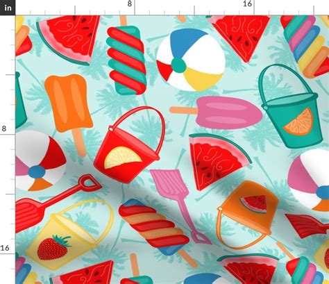 Ice Cream Dribbles And Fruit Nibbles On Fabric Spoonflower