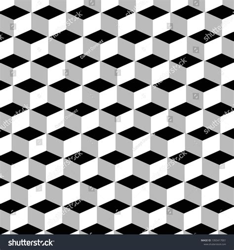 Black White 3d Cube Geometric Pattern Stock Vector Royalty Free 1393417001 Shutterstock