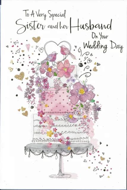Sister And Husband Wedding Day Card By Cherry Orchard £259 Picclick Uk