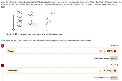 using the schematic in figure 2 calculate the rms output voltage and