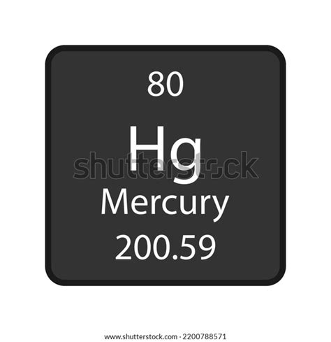 Mercury Symbol Chemical Element Periodic Table Stock Vector Royalty