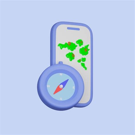 Premium Photo 3d Navigator On Mobile Phone Application Map Pointer And Compass 3d Render