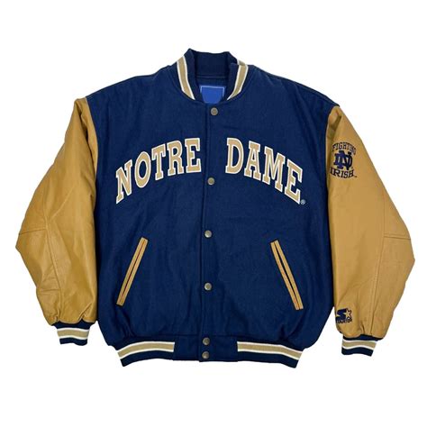 Navylight Brown Notre Dame Fighting Irish Letterman Jacket
