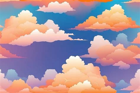 Premium Photo Light Orange Vector Pattern With Clouds Gradient