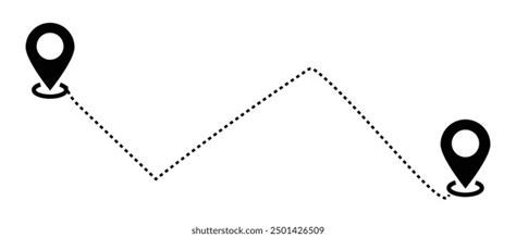Route Icon Between Two Points Dotted Stock Vector Royalty Free