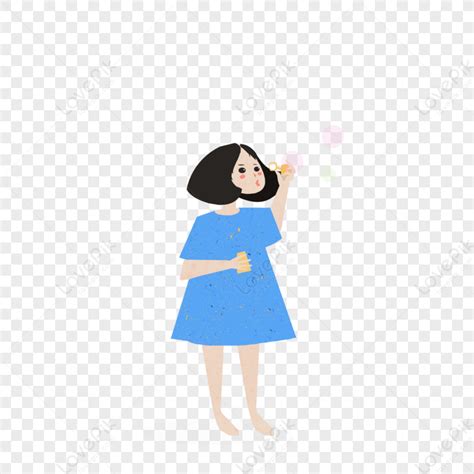거품을 불고 소녀 Png 일러스트 무료 다운로드 Lovepik