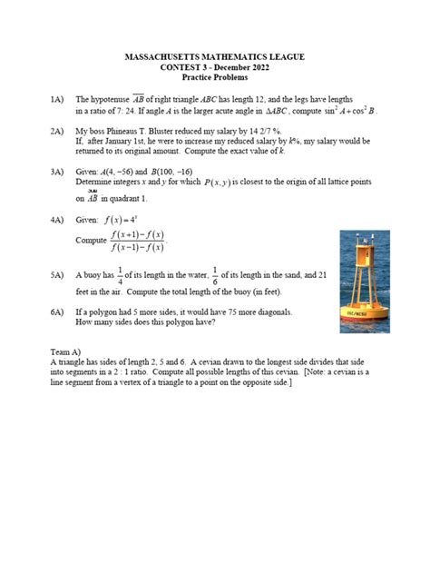 2022 23 Mml Contest 3 Practice Problems Pdf Triangle Euclidean