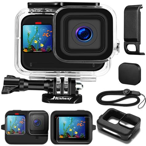 Husiway Carcasa Impermeable Para Gopro Hero 12 11 10 9 Black