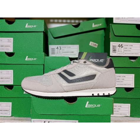 Jual Sepatu League Pria Sneakers Cowo Strv Abu Muda Lifestyle Shoes