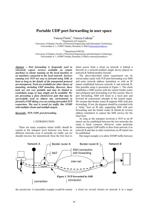 Pdf Portable Udp Port Forwarding In User Space