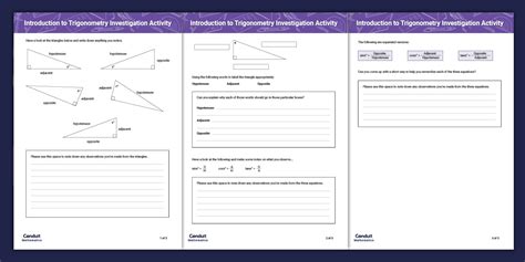 Introduction To Trigonometry Investigation Activity Twinkl