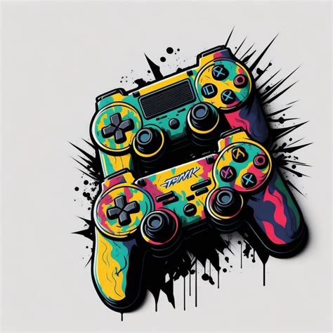 Premium Photo A Colorful Gaming Controller With A Rainbow Colored