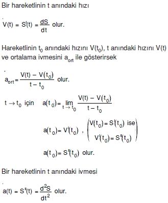 Türevin Fiziksel Yorumu Bilgicik