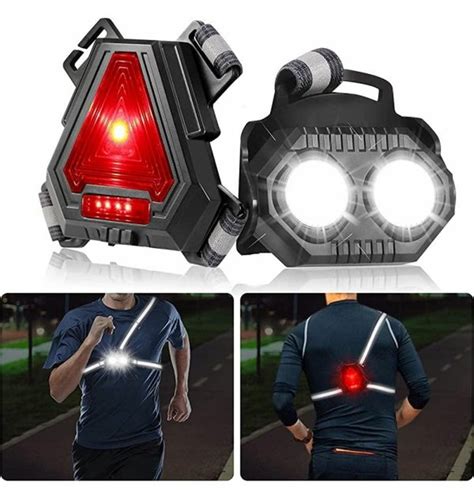 B Right 러너용 야간 러닝 조명 야외 Led 가슴 안전 등 경고 램프 반사 조끼 장비 Usb 충전식 조깅 산책