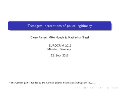 Pdf Teenagers Perceptions Of Police Legitimacy
