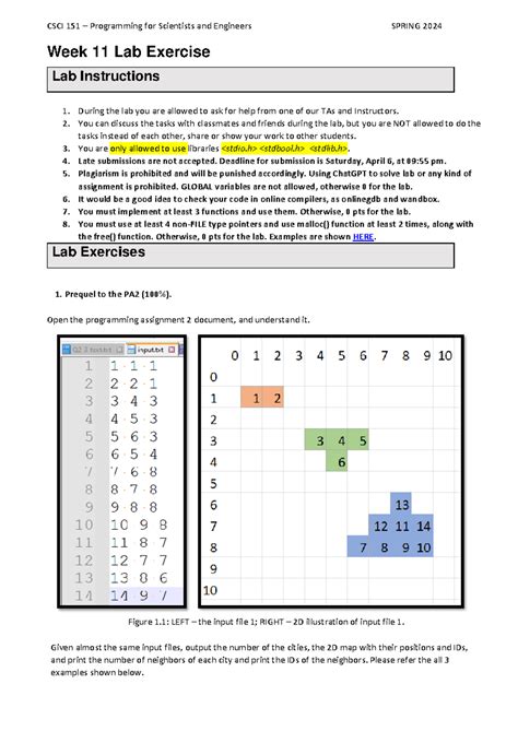 Cs151 Lab Assignment 10 Spring 2024 Csci 151 Programming For
