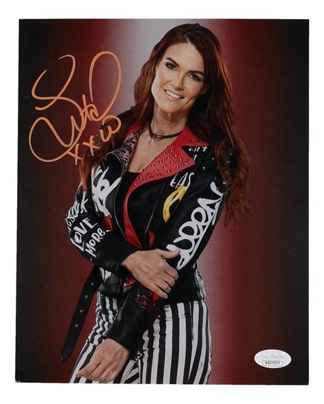Lita Signed Wwe 8x10 Funhouse Metallic Photo Inscribed Xx Jsa