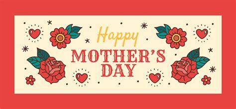 어머니의 날 축하를 위한 소셜 미디어 표지 템플릿 무료 벡터