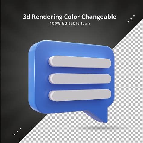 Premium Psd Speech Bubble 3d Rendering Icon