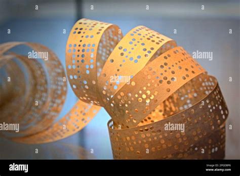 A Length Of Computer Punched Paper Tape Spool Used For Loading