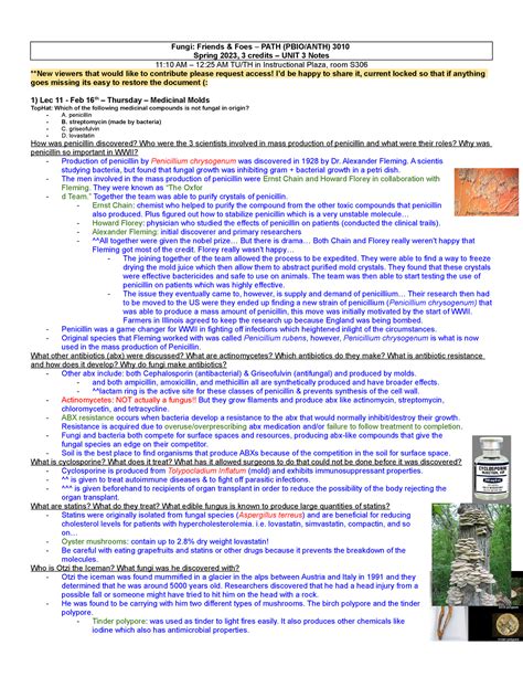 Path 3010 Fff Exam 3 Study Guide Fungi Friends And Foes Path Pbio