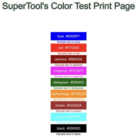 Color Print Test Page Pdf Super Tool