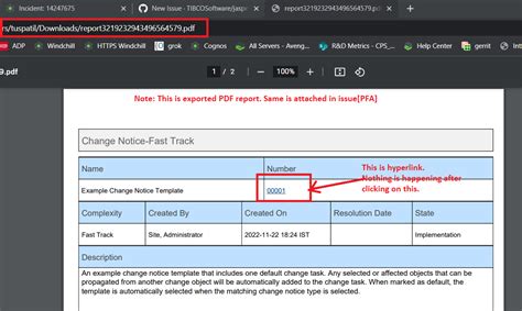 Hyperlinks On The Exported Report In Pdf Format Are Not Working · Issue