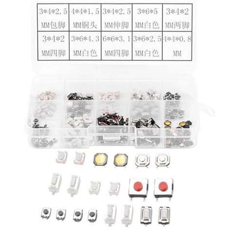250pcs 10 Types Tactile Push Button Micro Switch Micro Momentary