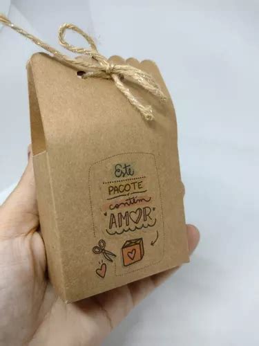 Caixinha Embalagem Kraft Este Pacote Contém Amor 30un à venda em