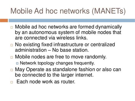 Mobile Ad Hoc Networks