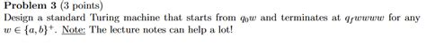 solved problem 3 3 points design a standard turing machine